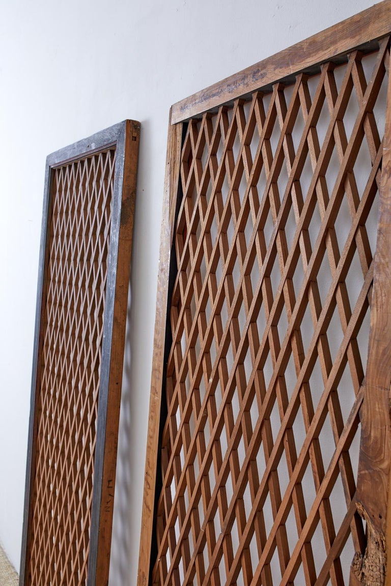 Pair of Chinese Geometric Lattice Window Panels For Sale at 1stDibs ...
