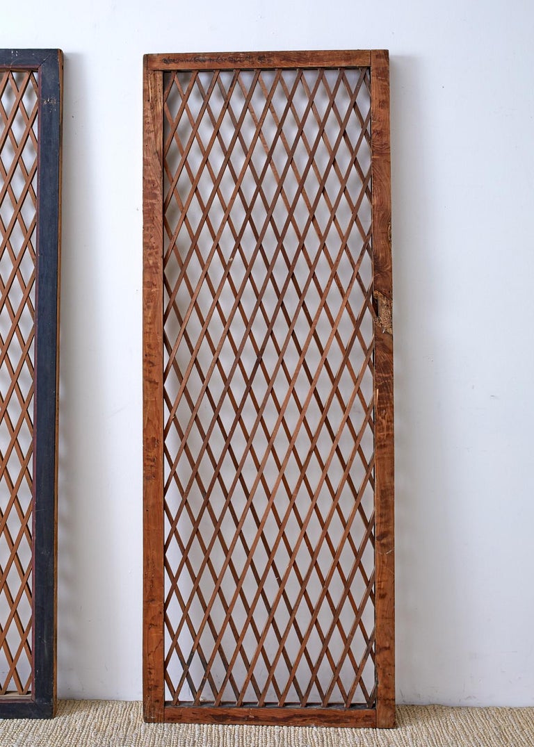 Pair of Chinese Geometric Lattice Window Panels For Sale at 1stDibs ...