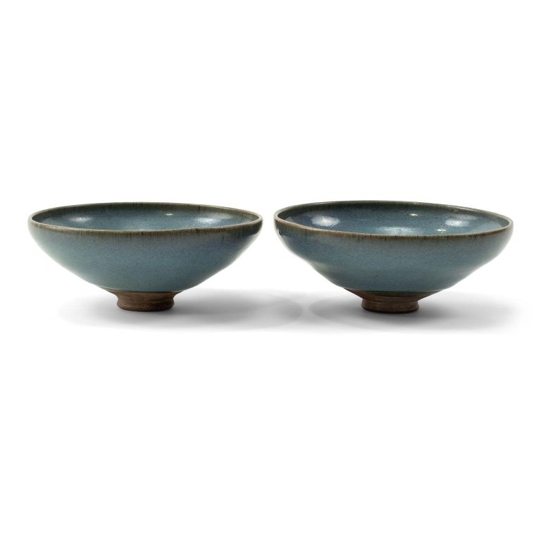 Pair of Chinese Jun Ware Bowls, Yuan Dynasty For Sale at 1stDibs