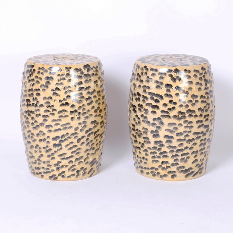 Pair of Chinese Leopard Garden Seats at 1stDibs