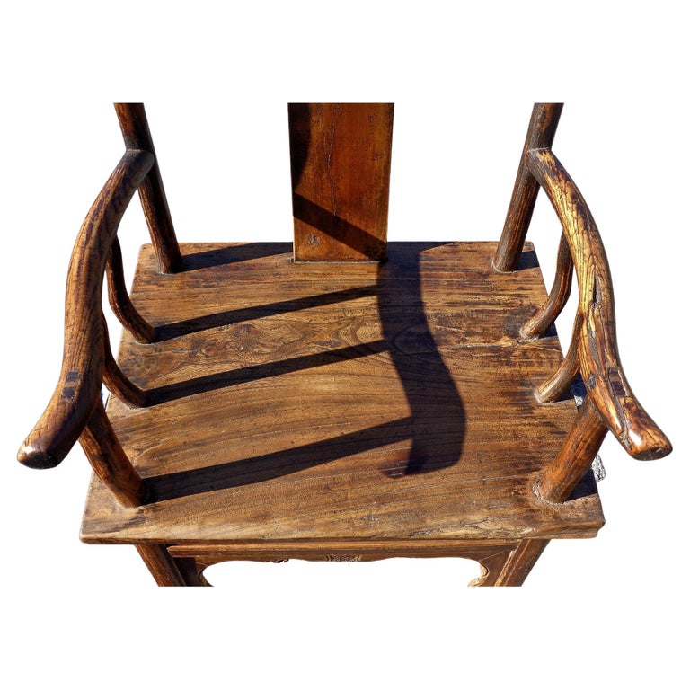 Chinese Qing Dynasty Hardwood Yoke Back Armchairs For Sale at 1stDibs