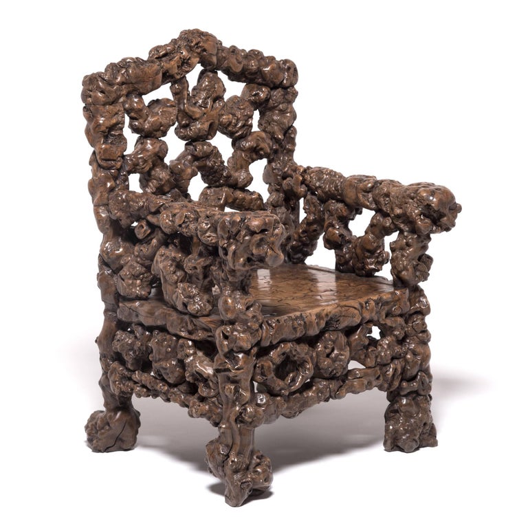 Pair of Chinese Rootwood Chairs at 1stDibs