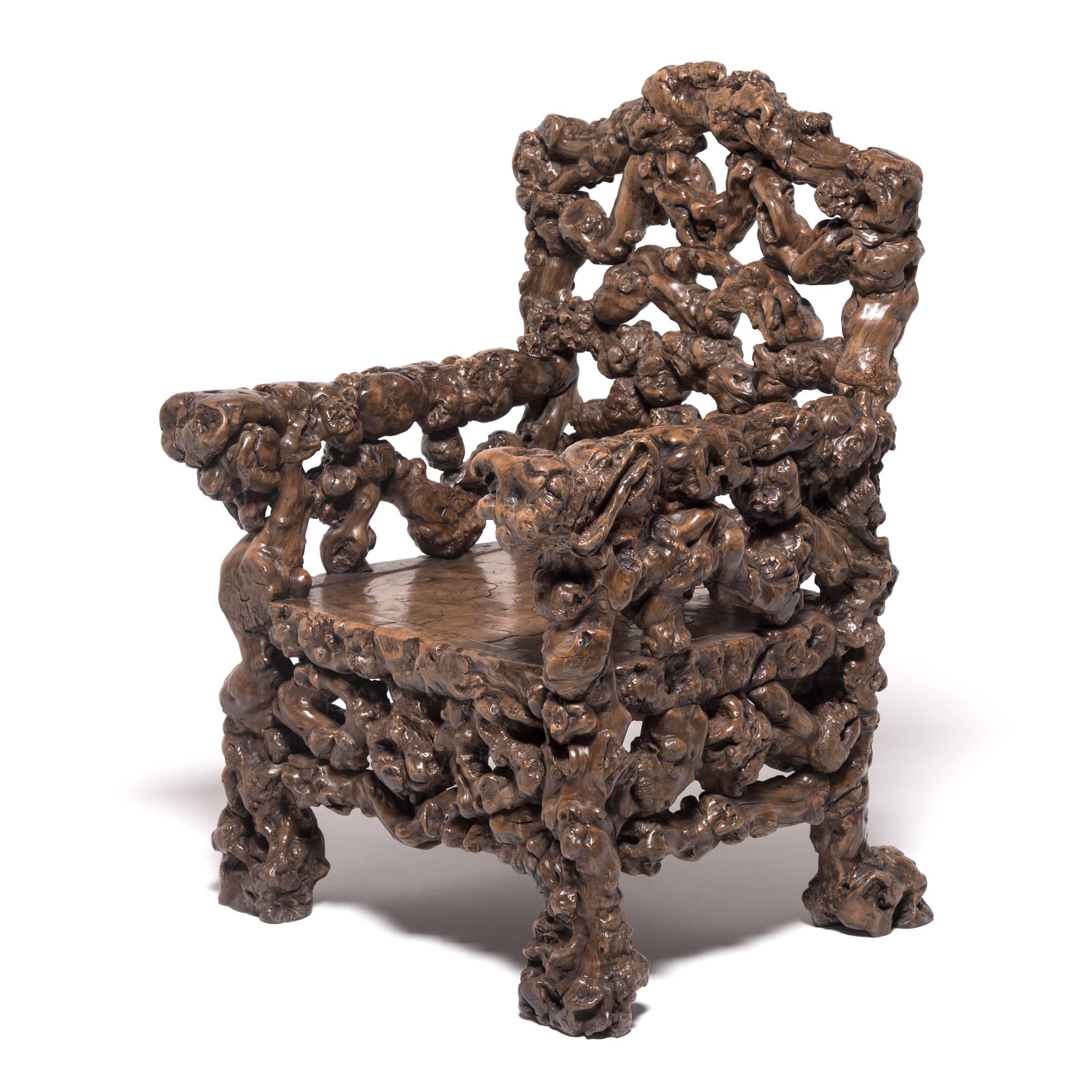 Pair of Chinese Rootwood Chairs at 1stDibs