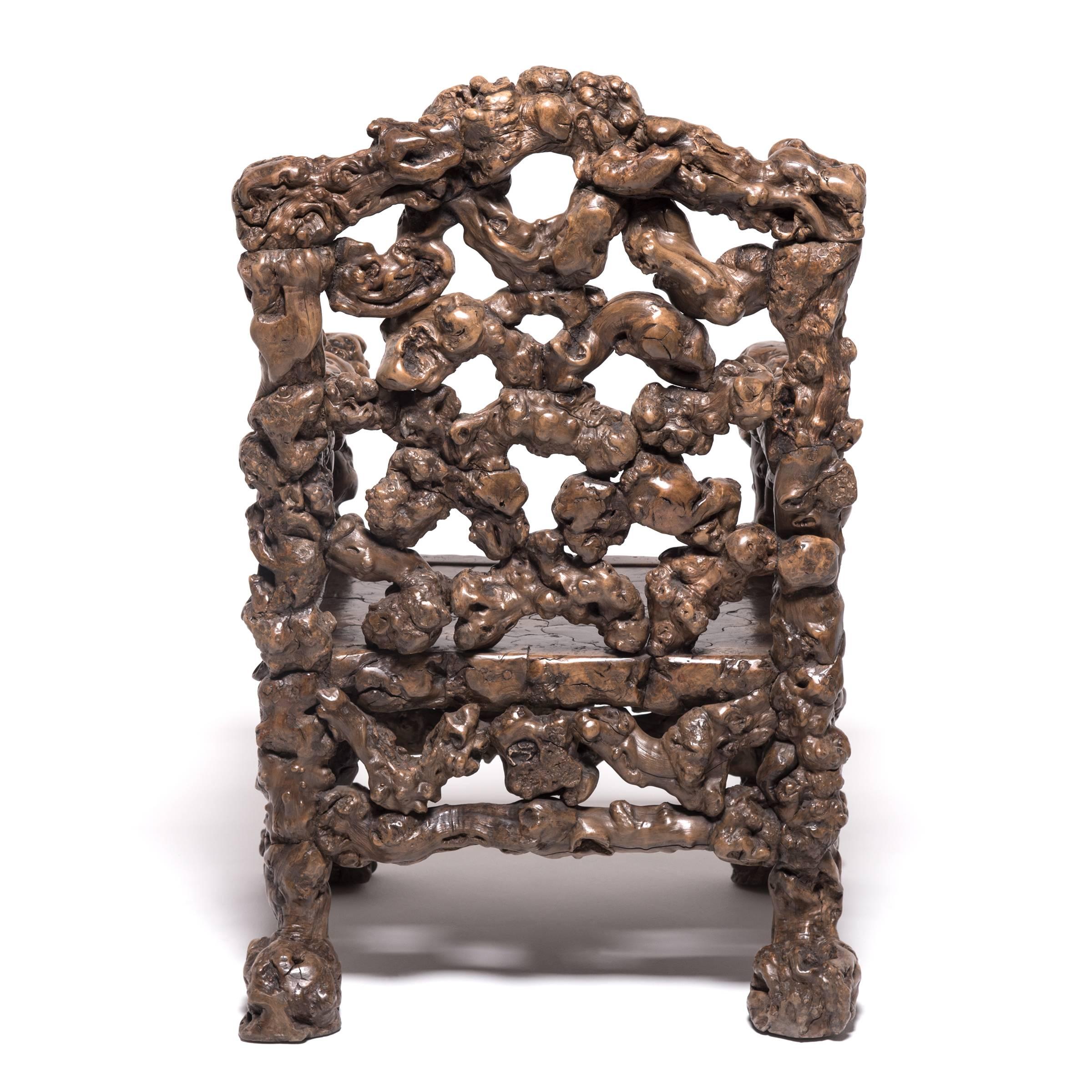Pair of Chinese Rootwood Chairs at 1stDibs