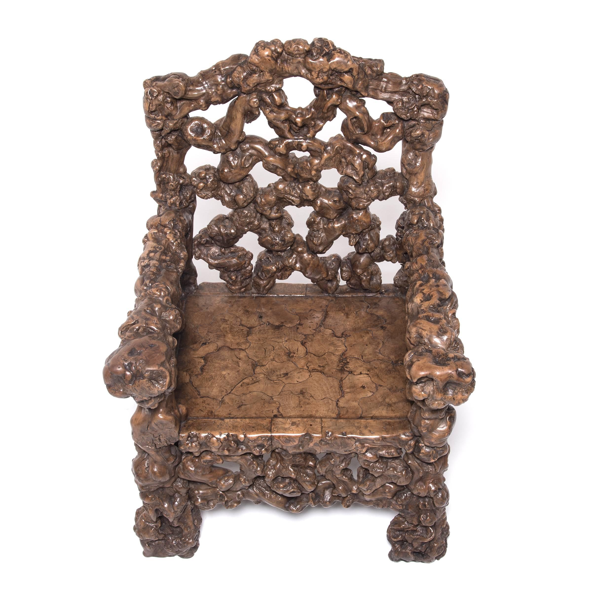 Pair of Chinese Rootwood Chairs at 1stDibs