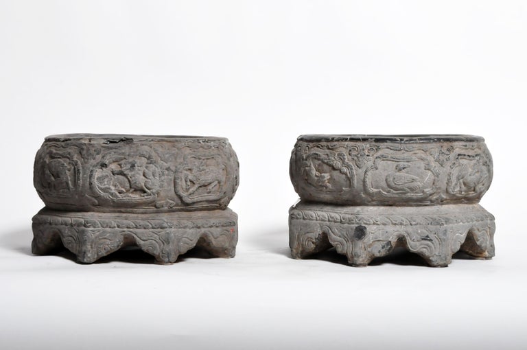 Pair of Chinese Stone Basins at 1stDibs