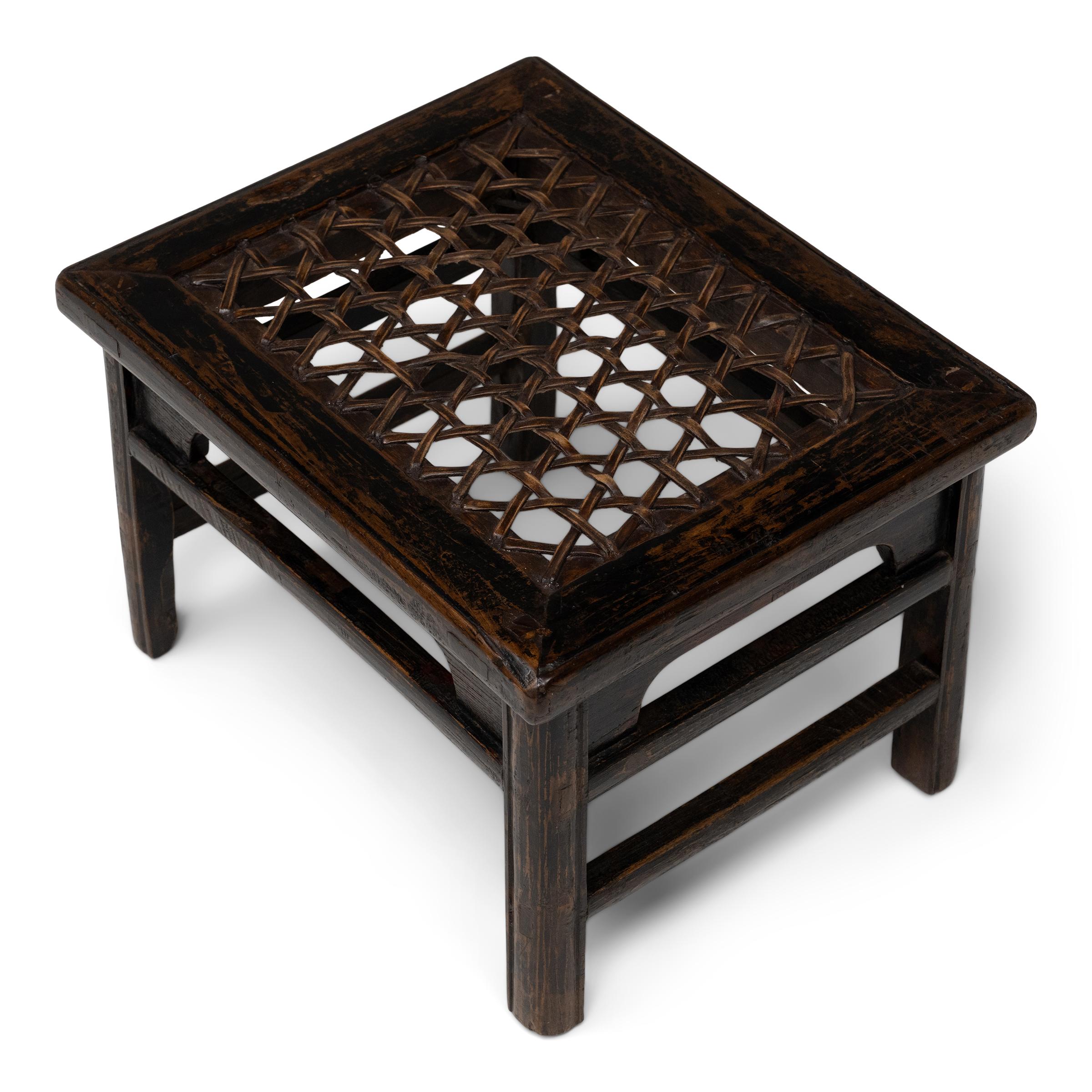 Pair of Chinese Woven Hide Stools, c. 1850 For Sale at 1stDibs