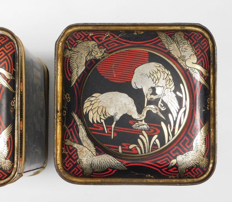 Pair of Chinoiserie Decorated Tole Tea Containers at 1stDibs