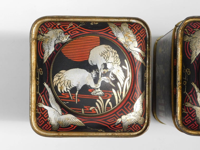 Pair of Chinoiserie Decorated Tole Tea Containers at 1stDibs