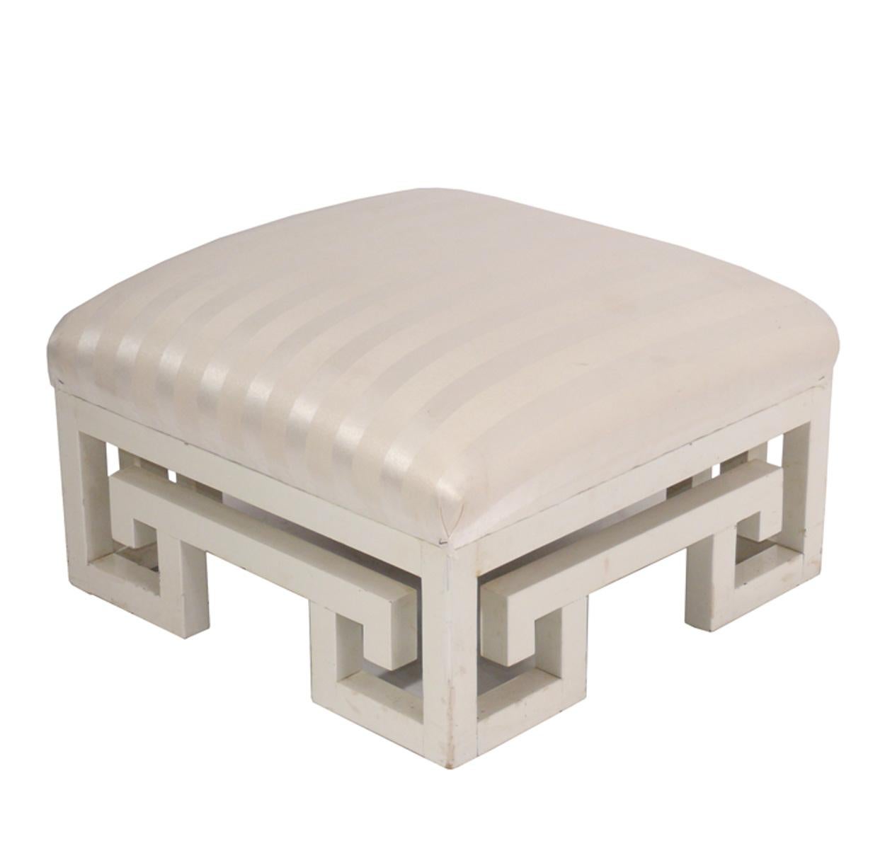 Pair of Chinoiserie Greek Key Stools at 1stDibs