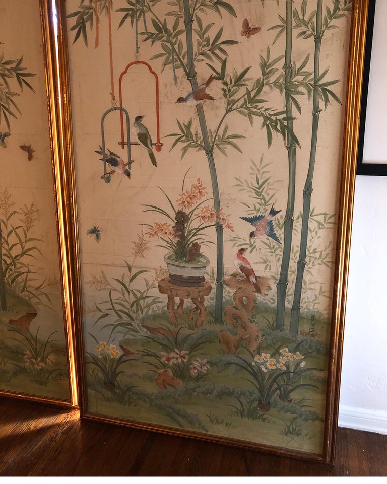 Pair of Chinoiserie Hand Painted Panels by Robert Crowder at 1stDibs ...