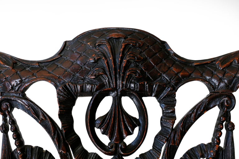 Pair of Chippendale Style Ribbonback Chairs For Sale at 1stDibs