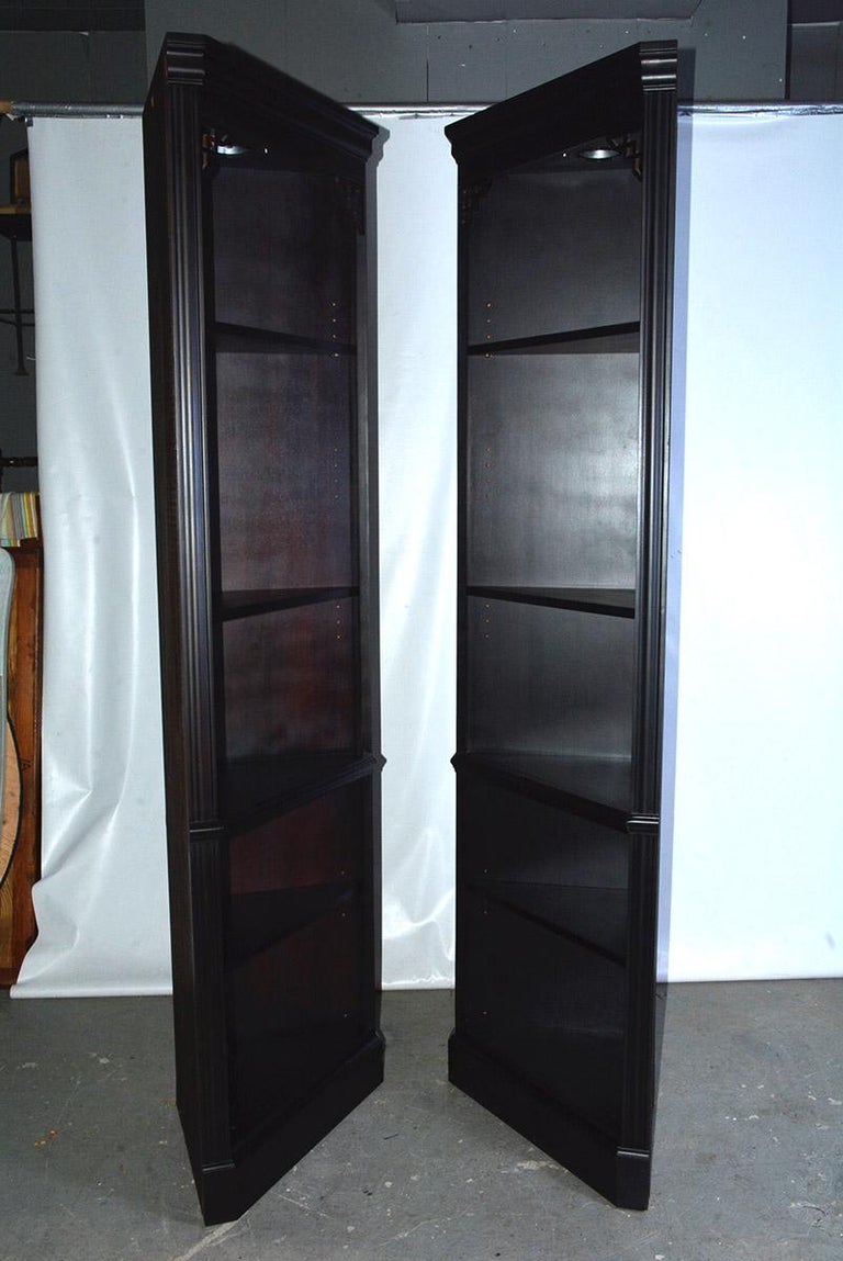 Pair of Chippendale Style Five-Shelf Corner Cupboards For Sale at 1stDibs