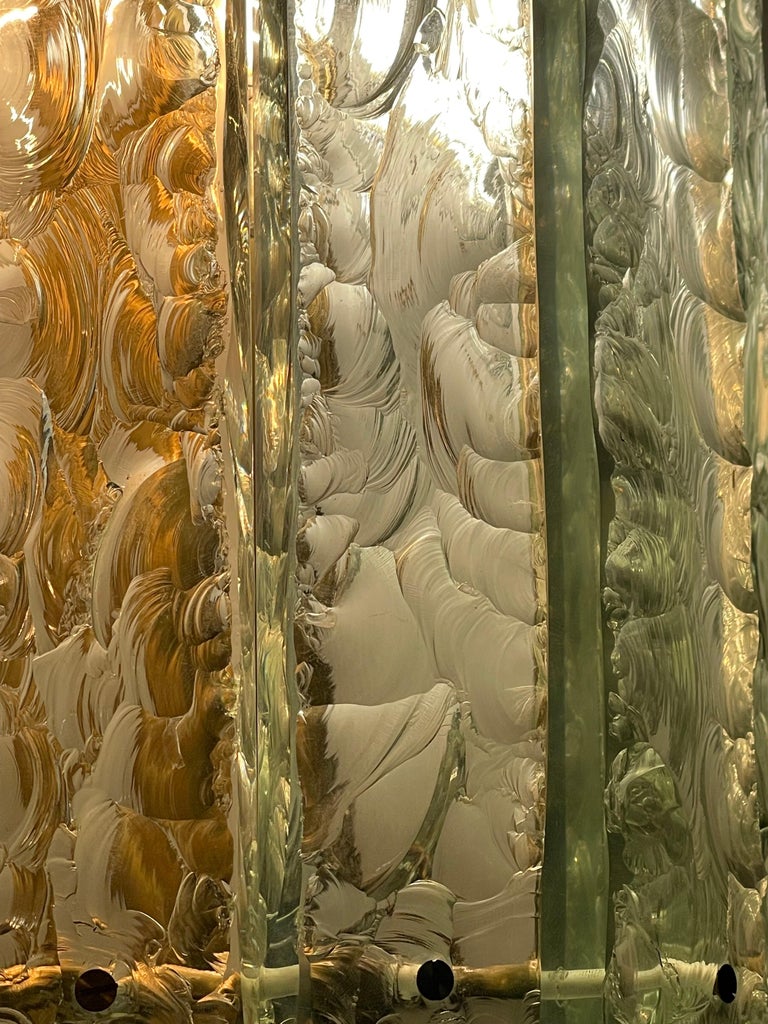 Pair of Chiseled Glass Wall Sconces by Max Ingrand for Fontana Arte ...