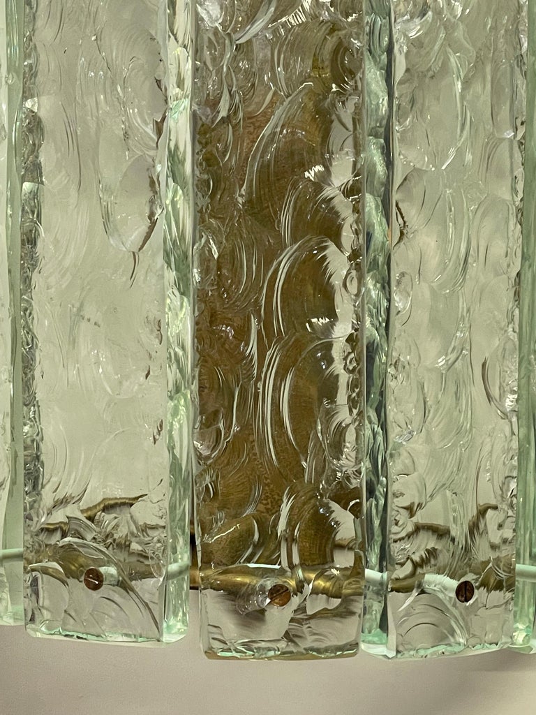 Pair of Chiseled Glass Wall Sconces by Max Ingrand for Fontana Arte ...