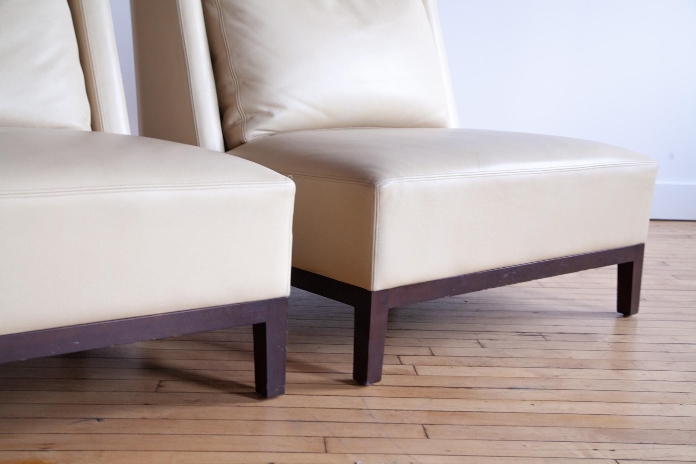 Pair of Christian Liaigre for Holly Hunt Leather Slipper Chairs For ...