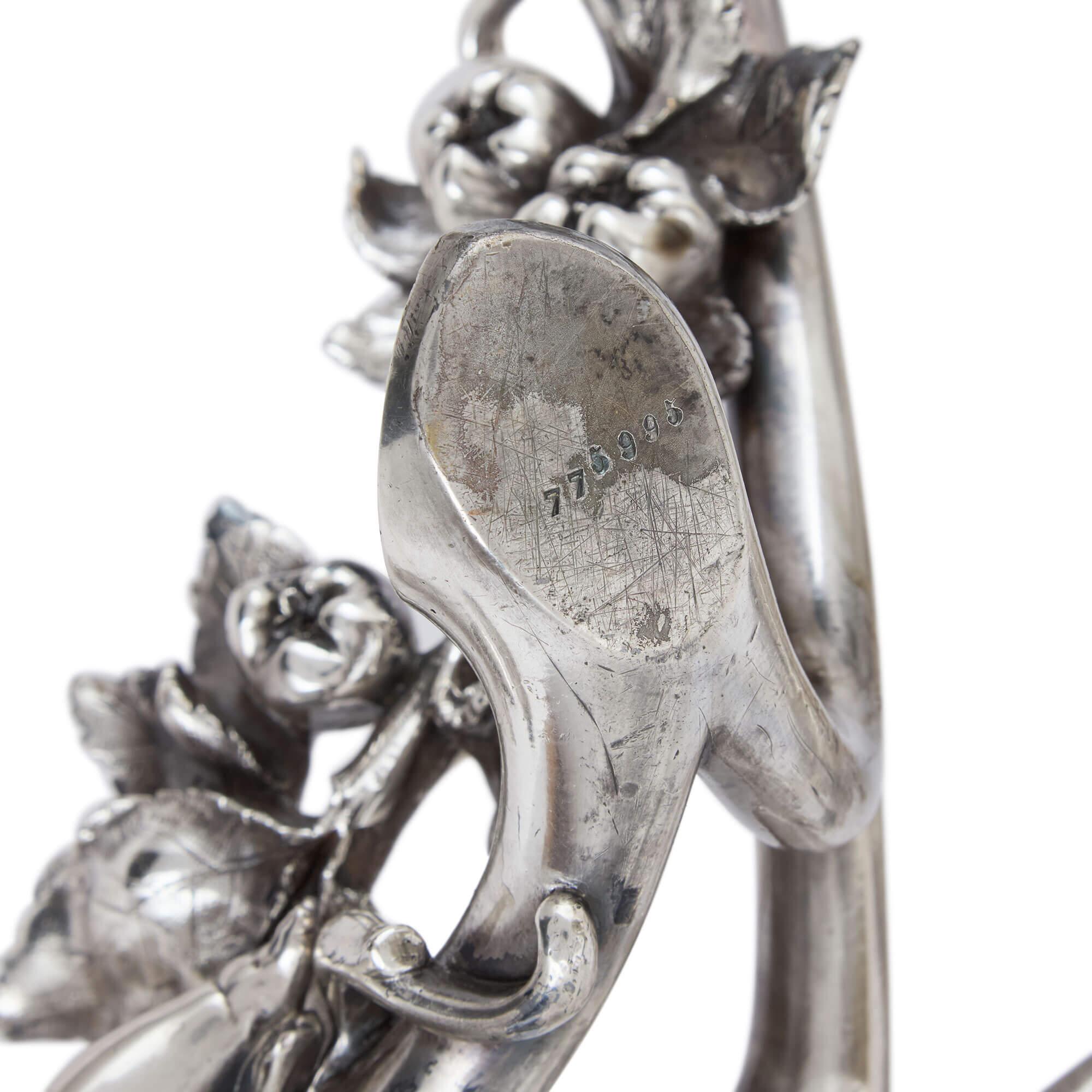 Pair of Christofle Cut-Glass and Silvered Bronze Centrepieces For Sale at 1stDibs