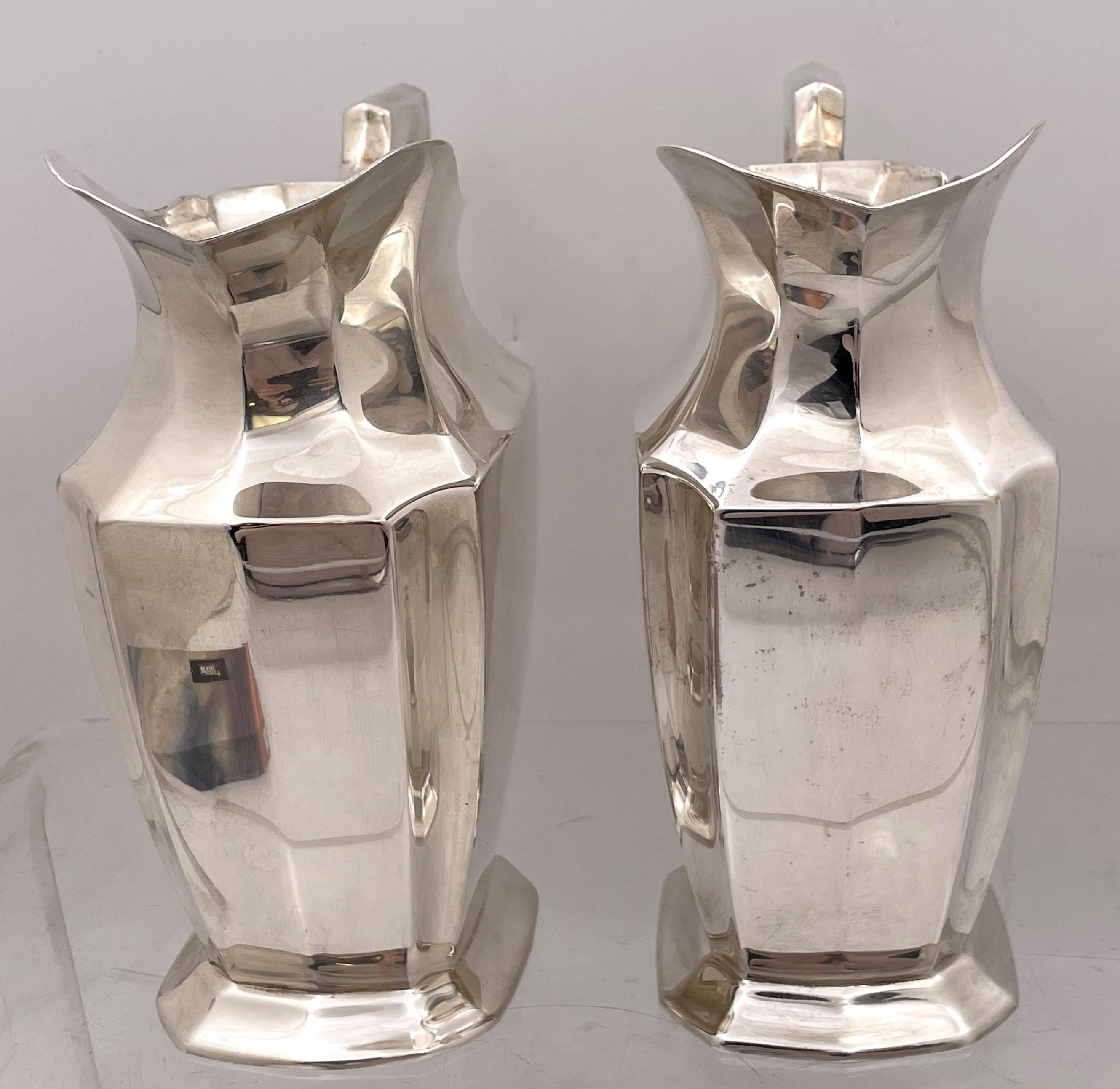 Pair of Christofle High Quality Silver Plate Pitchers Mid-Century ...