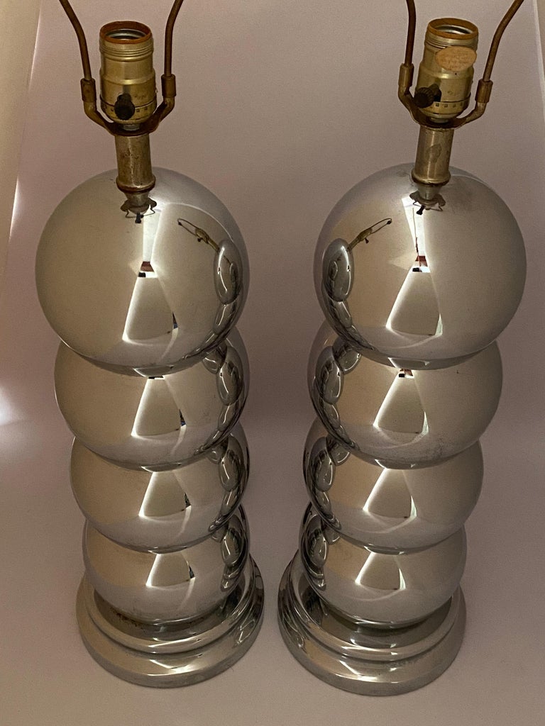 Pair of Chrome Caterpillar Table Lamps by Clover at 1stDibs