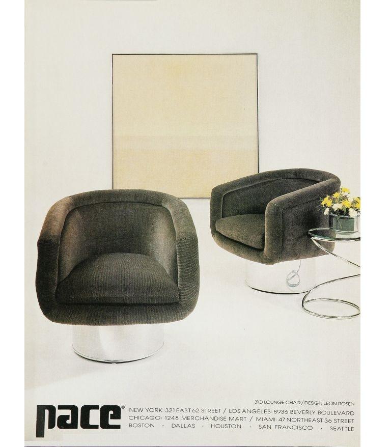 Pair of Chrome Swivel Chairs by Leon Rosen for Pace For Sale at 1stdibs