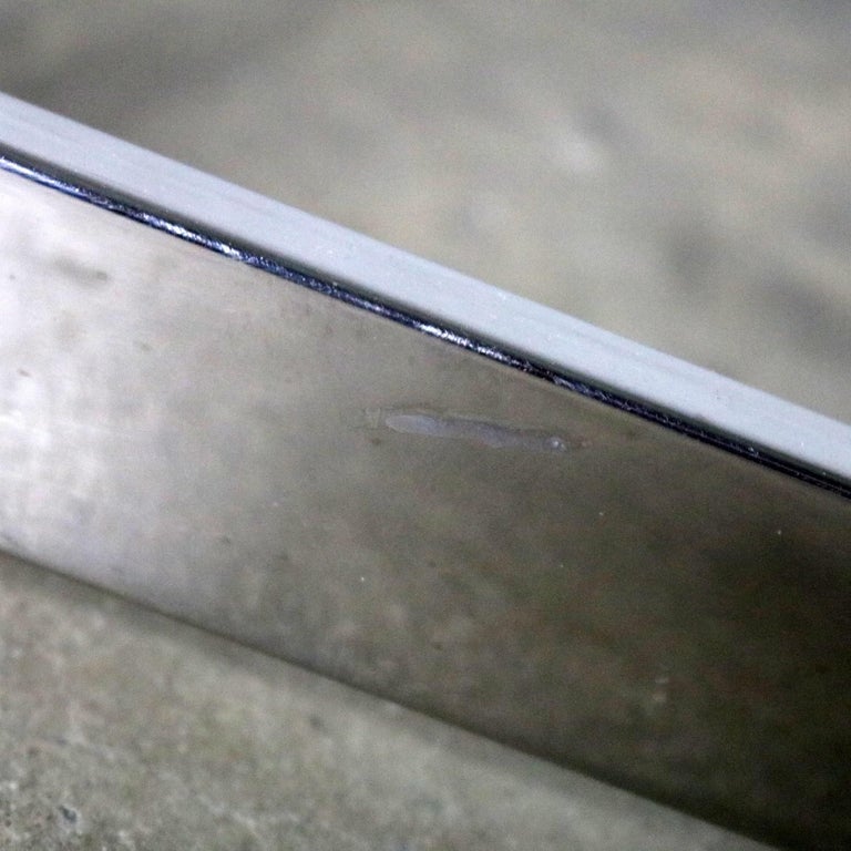 Pair of Chrome X-Base Round Glass Top Side Tables after Mies van der ...