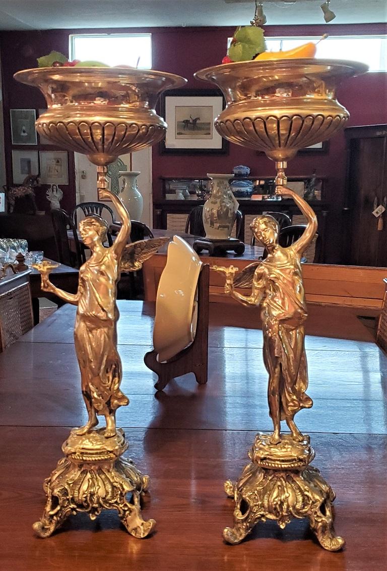 Pair of Chromed Angel Centerpieces at 1stDibs