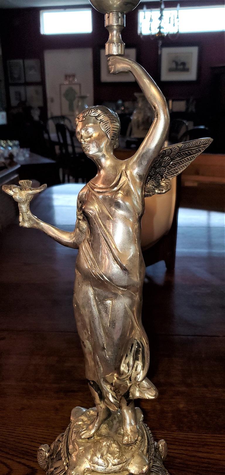 Pair of Chromed Angel Centerpieces at 1stDibs