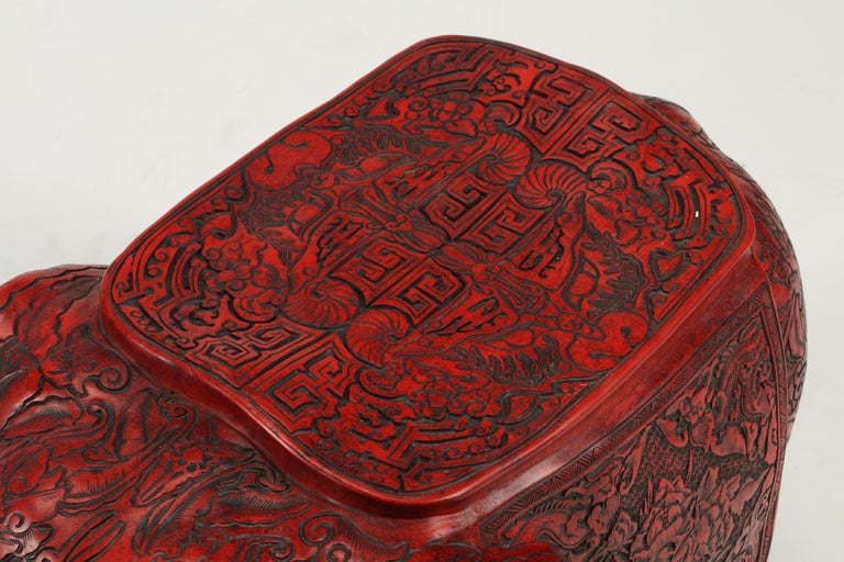 Pair of Cinnabar Style Elephant Stools For Sale at 1stDibs