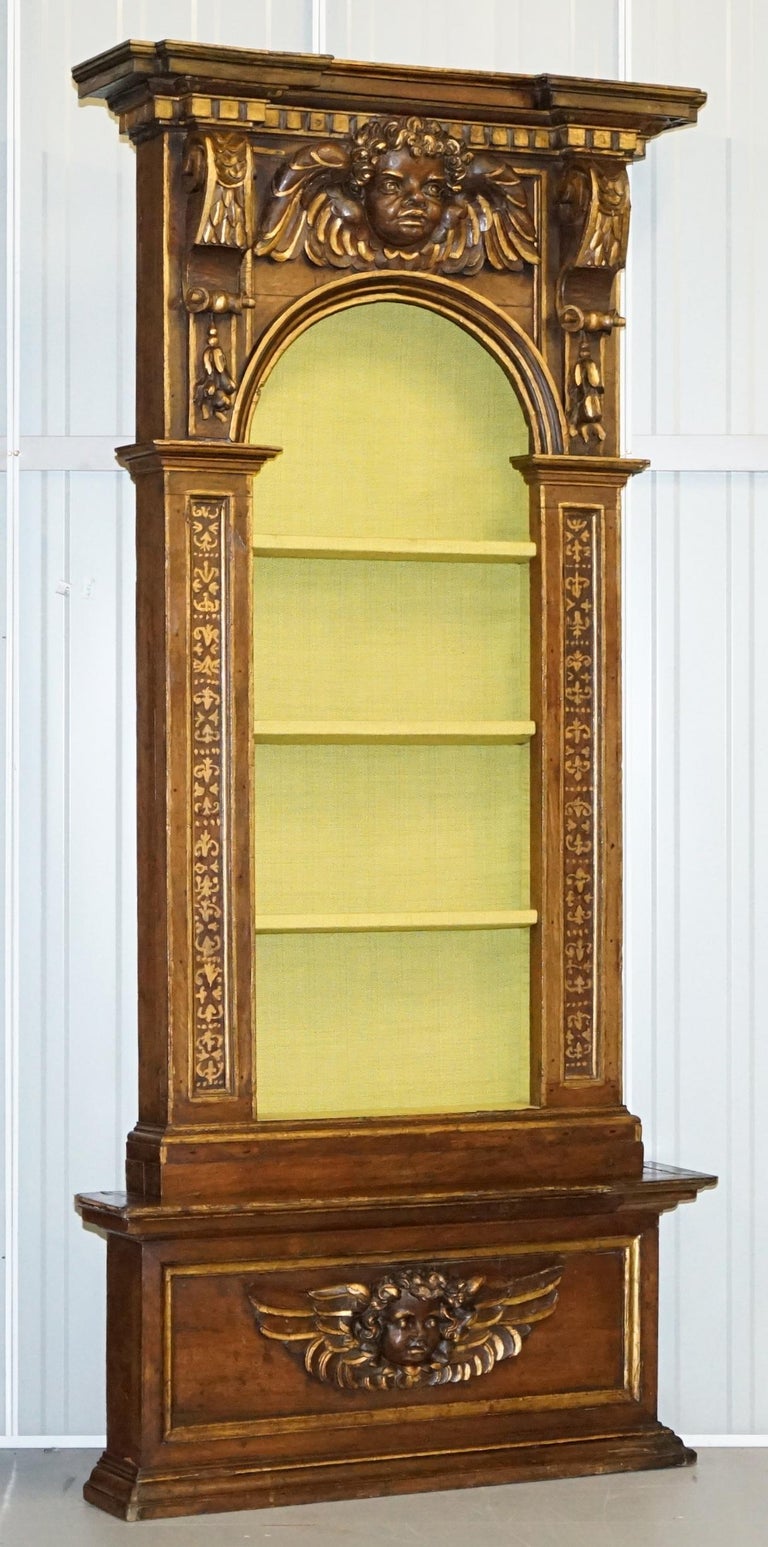 Pair of circa 1700 Baroque Walnut and Parcel Gilt Library Bookcases ...