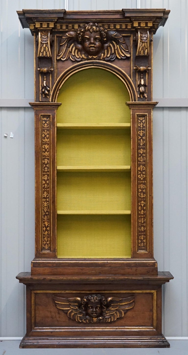 Pair of circa 1700 Baroque Walnut and Parcel Gilt Library Bookcases ...
