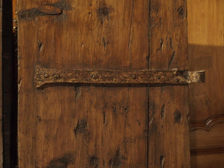 Pair of circa 1700 Italian Larch Wood Doors with Nailheads at 1stDibs
