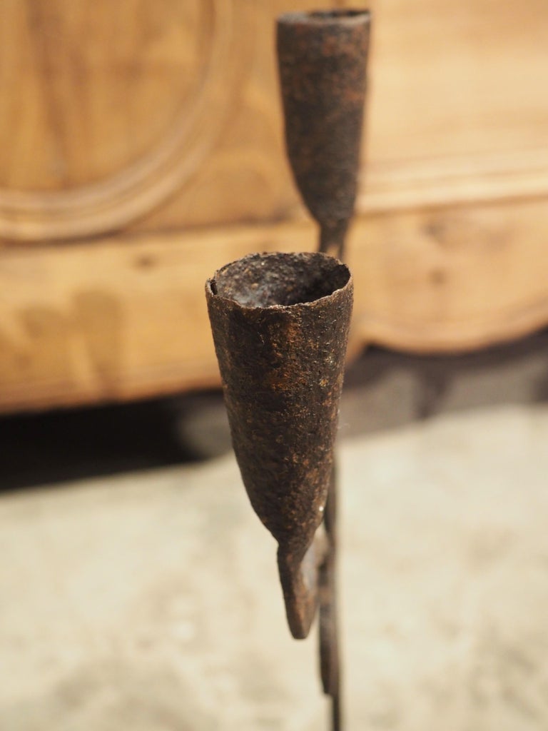 Pair of Hand Forged Iron Candle Holders from Spain, circa 1800 For Sale ...