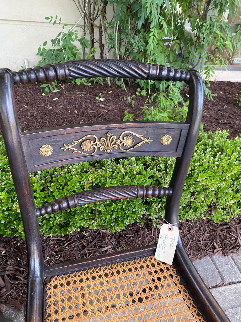 Pair of Circa 1820 English Regency Side Chairs, of the Period, Cane ...