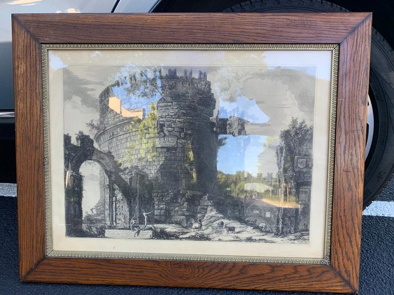 Pair of circa 1870 Framed Italian Piranesi Prints from "Vedute di Roma ...