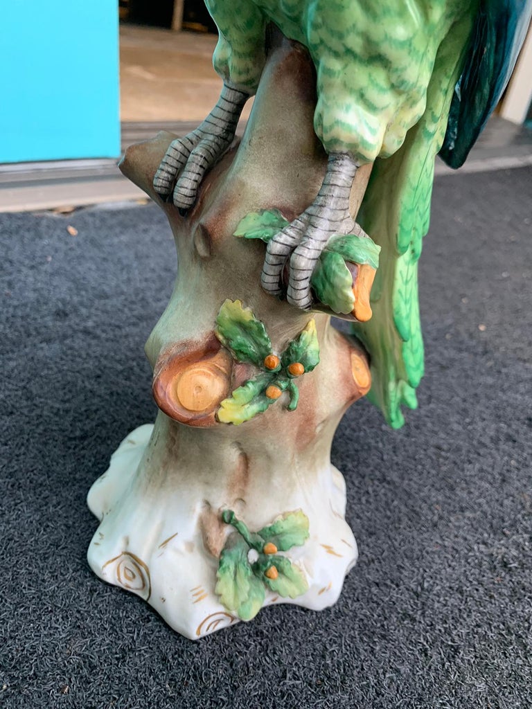 Pair of Circa 1880s Edme Samson French Glazed Porcelain Parrots on ...