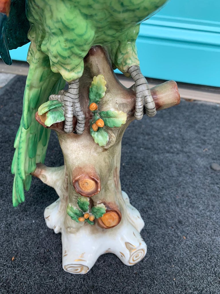 Pair of Circa 1880s Edme Samson French Glazed Porcelain Parrots on ...