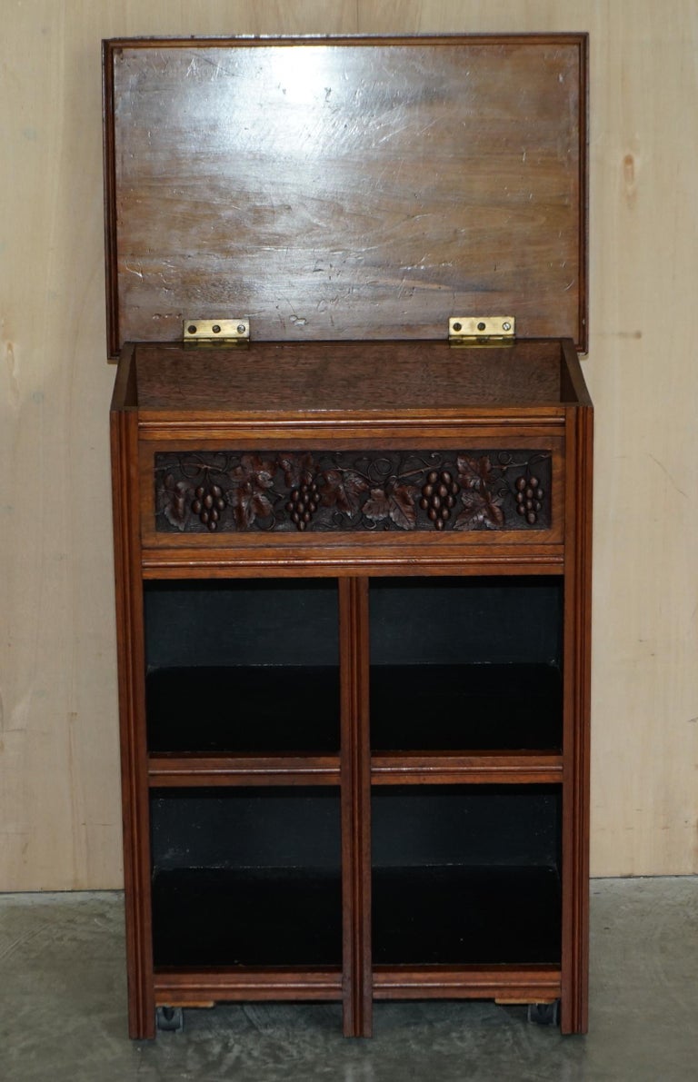 Pair of circa 1900 Hand Carved Side Table Bookcases with Open Tops for ...