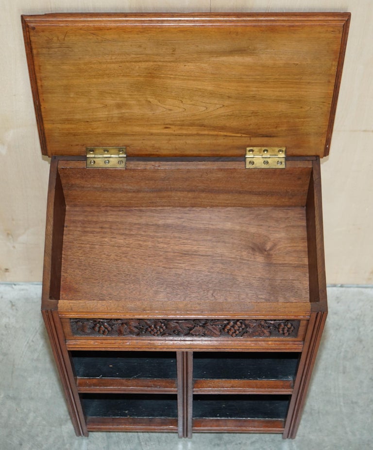Pair of circa 1900 Hand Carved Side Table Bookcases with Open Tops for ...