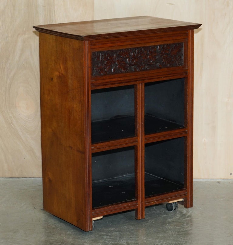 Pair of circa 1900 Hand Carved Side Table Bookcases with Open Tops for ...