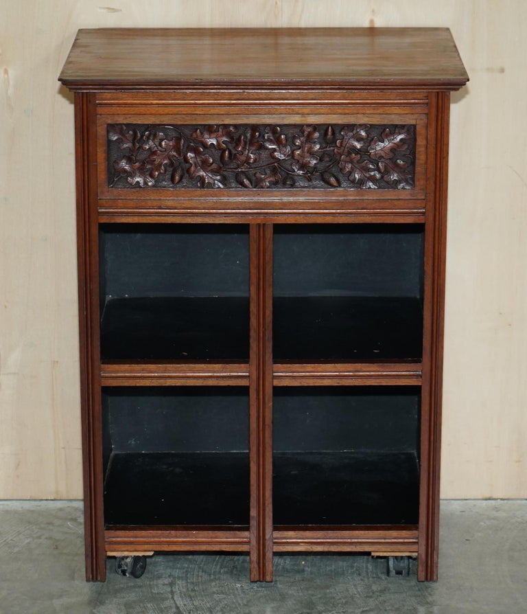 Pair of circa 1900 Hand Carved Side Table Bookcases with Open Tops for ...