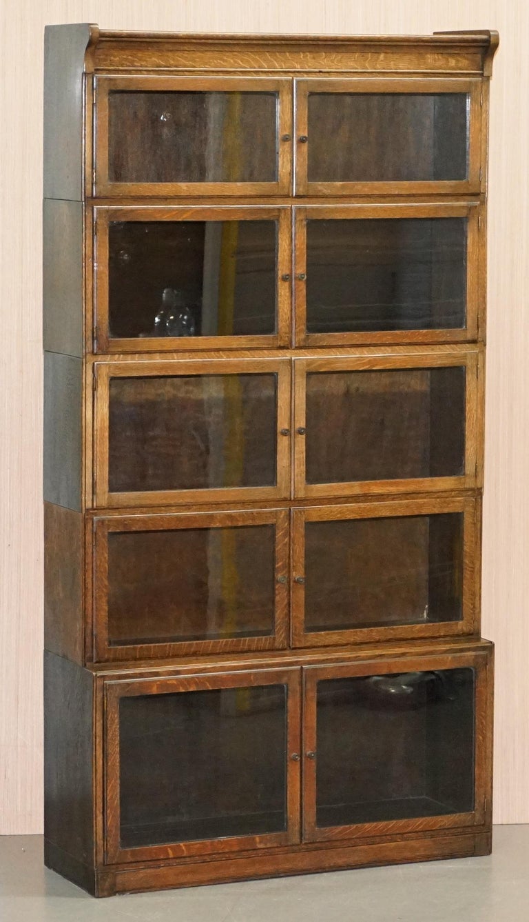 Pair of circa 1900 Oak Modular Minty Oxford Antique Stacking Legal ...