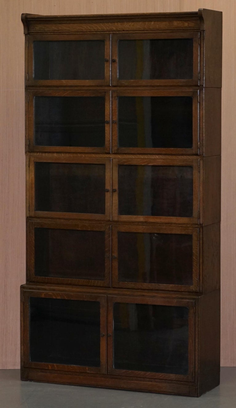 Pair of circa 1900 Oak Modular Minty Oxford Antique Stacking Legal ...