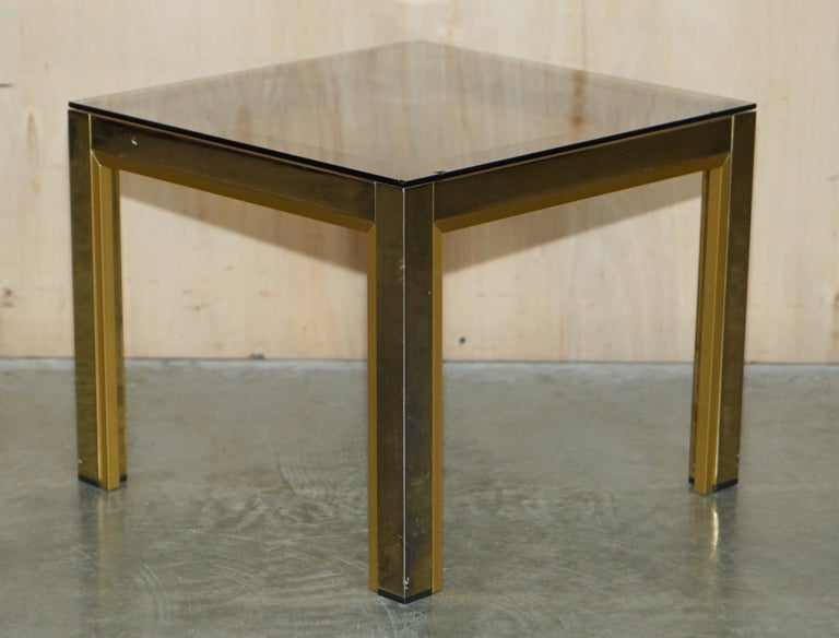 Pair of circa 1950's Mid-Century Modern Brass and Glass Side Tables ...