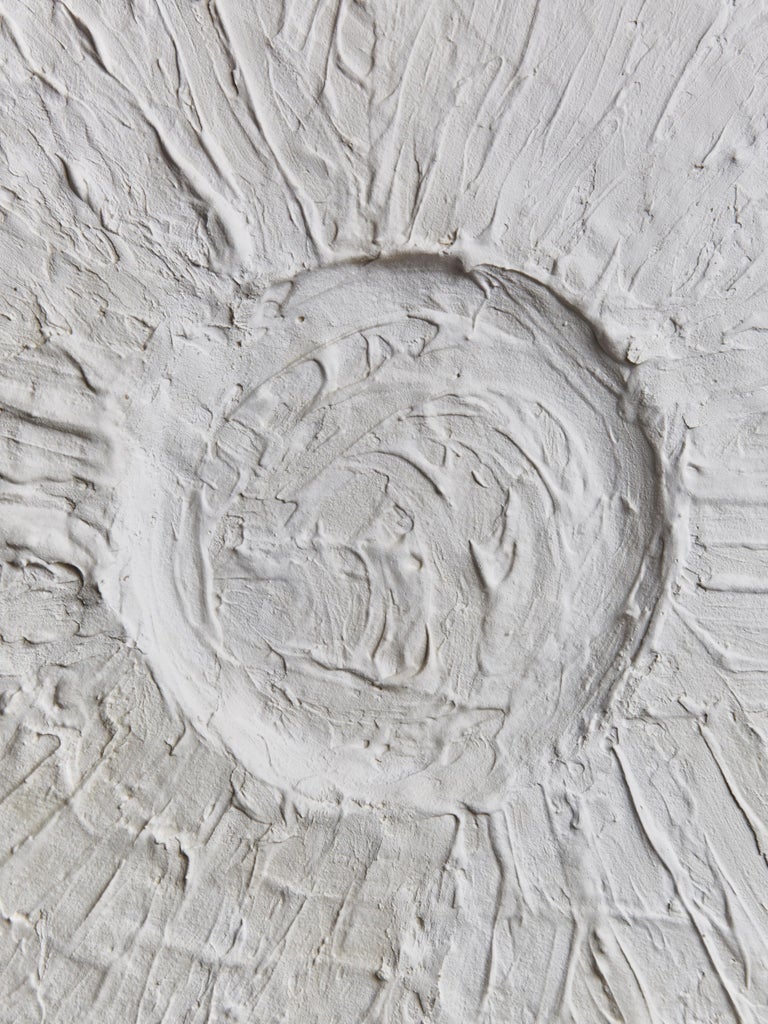 Pair of Circular Plaster Table Lamps For Sale at 1stDibs