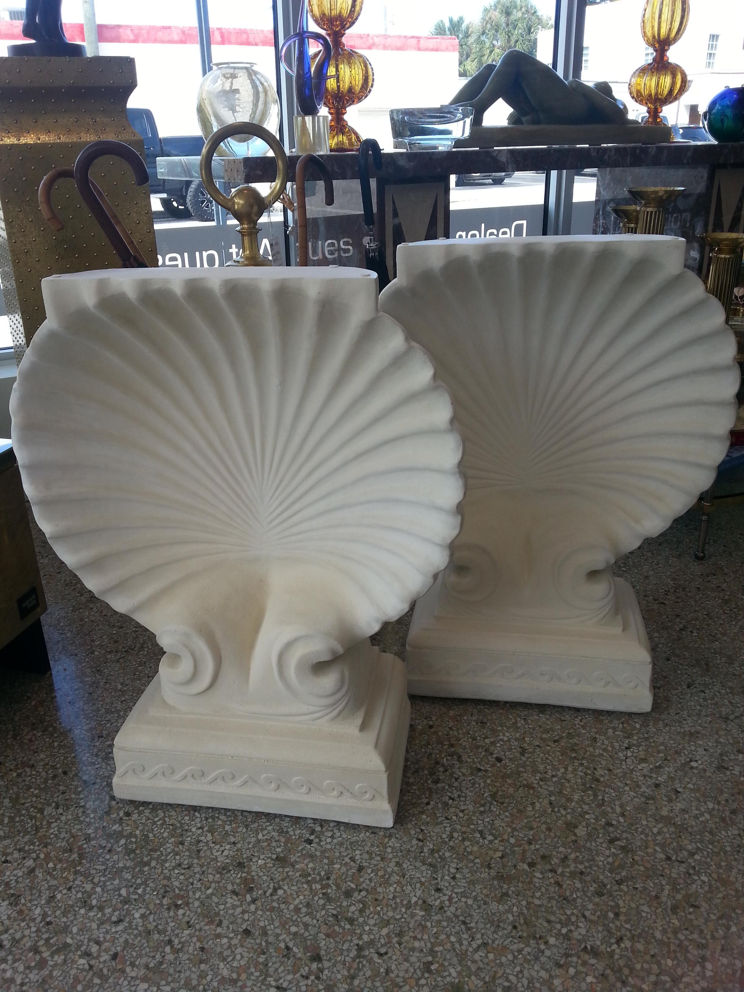 Pair of Clam Shell Console Bases at 1stDibs
