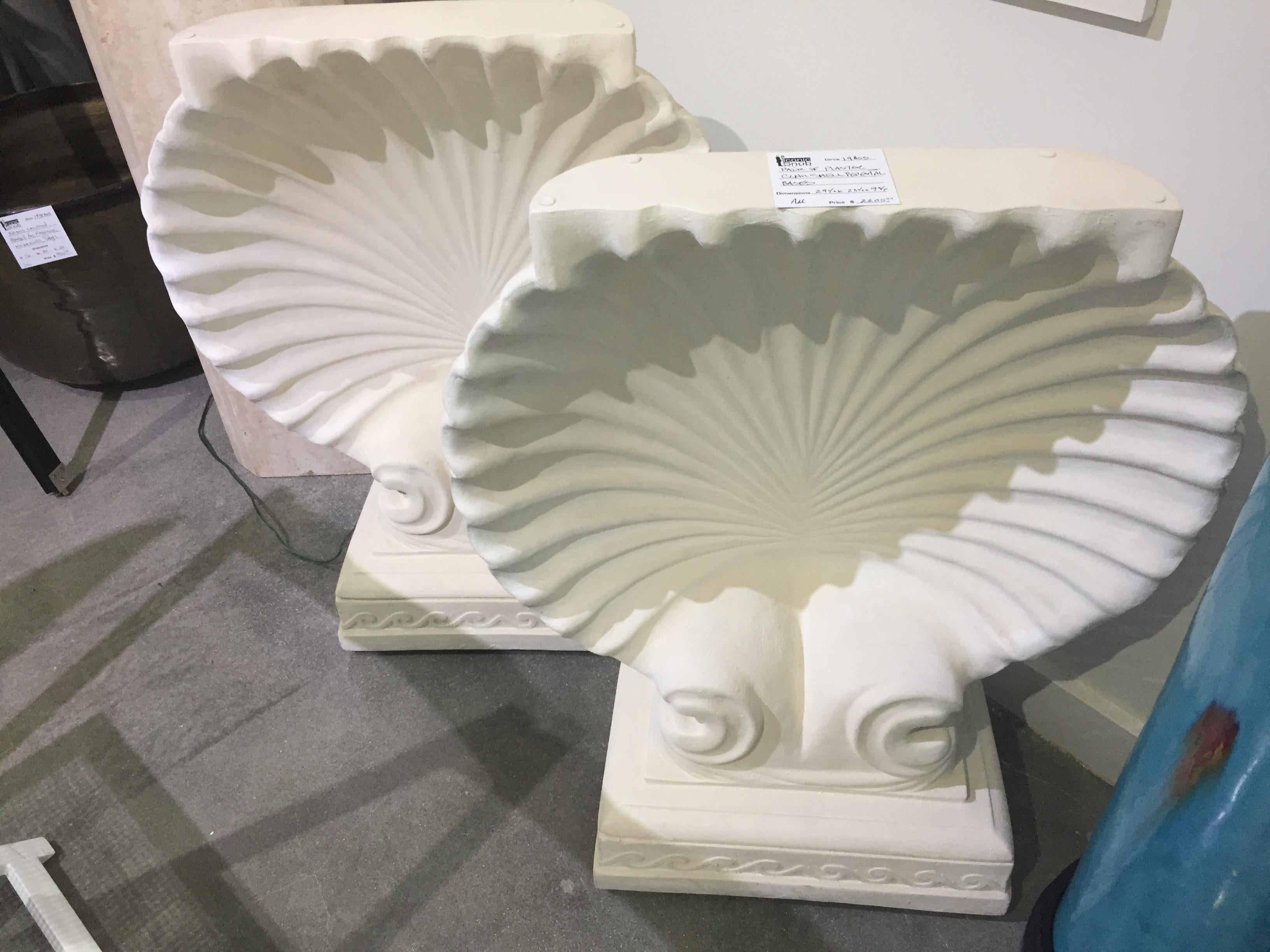 Pair of Clam Shell Console Bases at 1stDibs