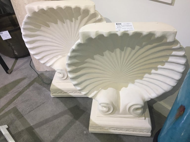 Pair of Clam Shell Console Bases at 1stDibs