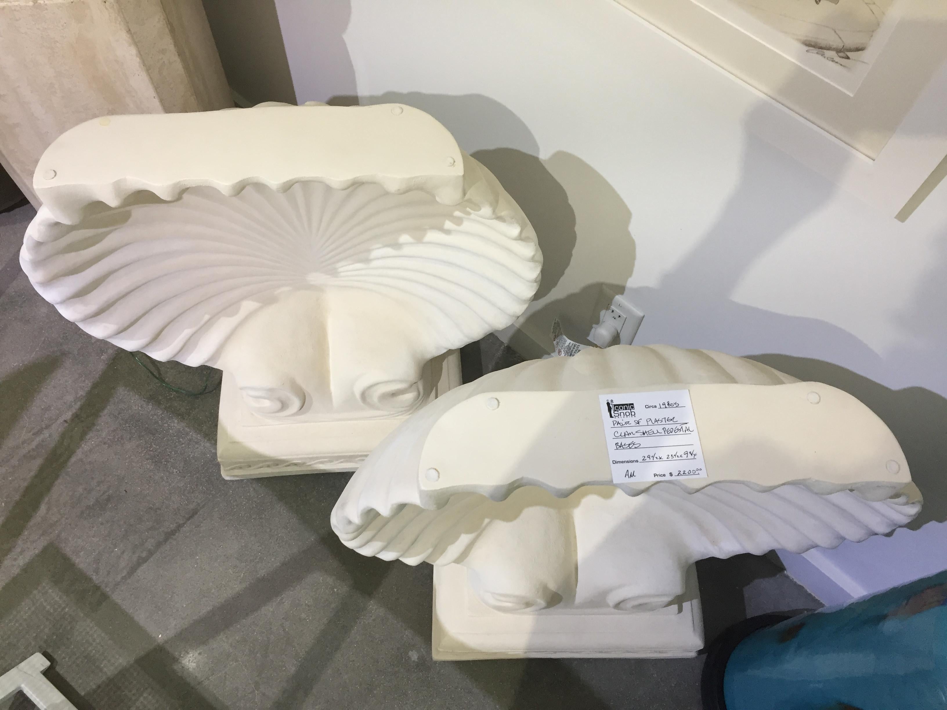 Pair of Clam Shell Console Bases at 1stDibs