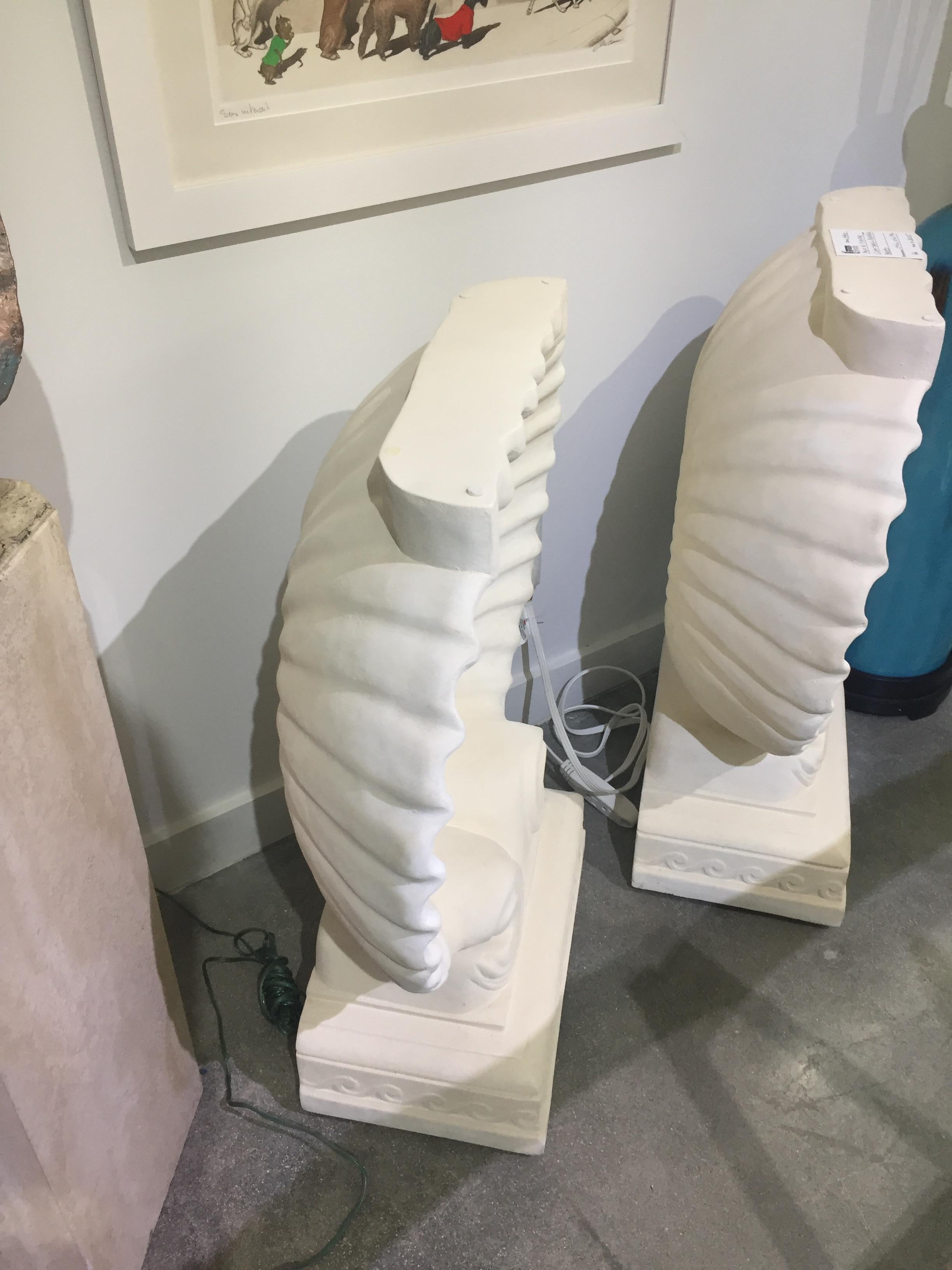 Pair of Clam Shell Console Bases at 1stDibs