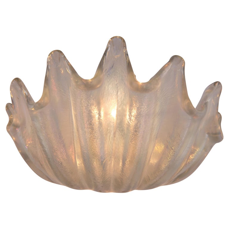 Pair of Clamshell Sconces by Barovier and Toso in Glass, Italy, 1940 ...